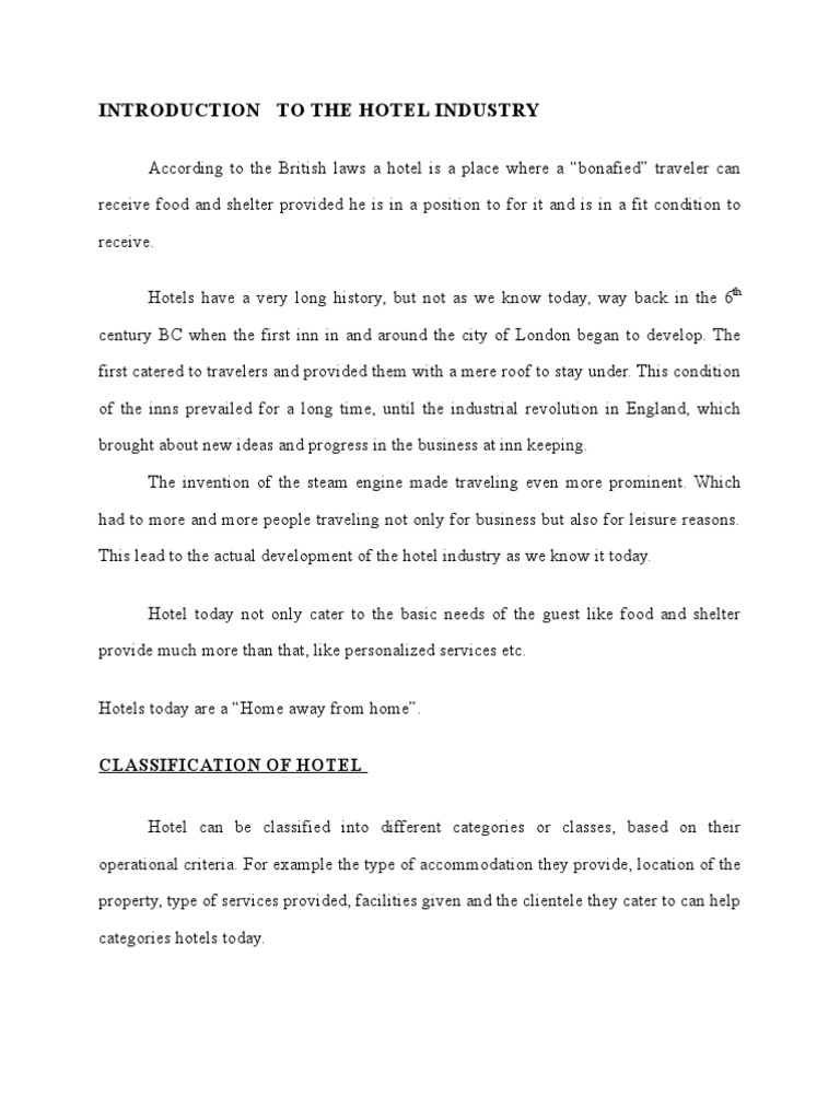 Introduction to the Hotel Industry | PDF | Motel | Hotel