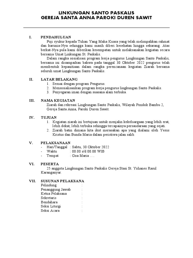 Proposal Kegiatan Ziarah | PDF