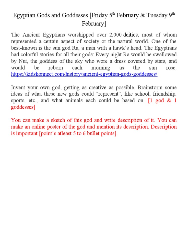 Egyptian Gods and Goddesses | PDF