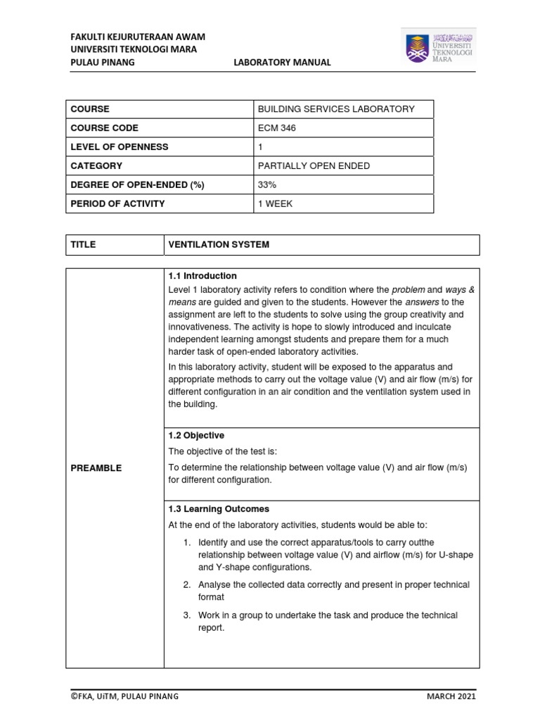 Level 1 - Ventilation System | PDF | Ventilation (Architecture ...