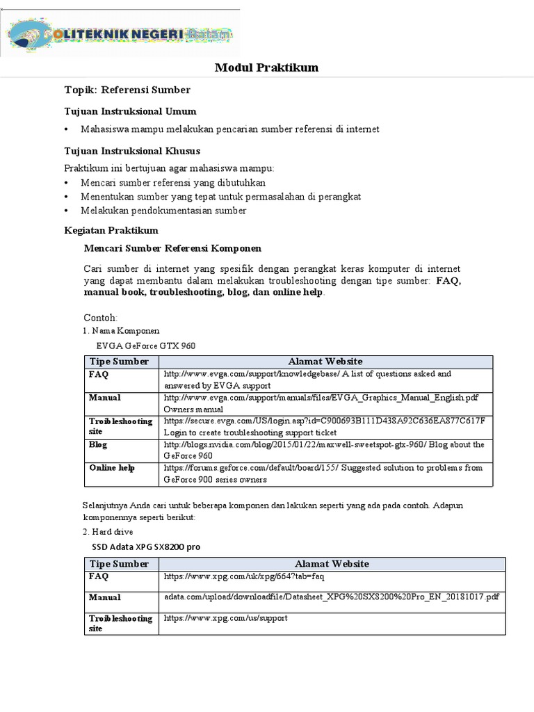 Sumber Referensi Troubleshooting Komputer | PDF