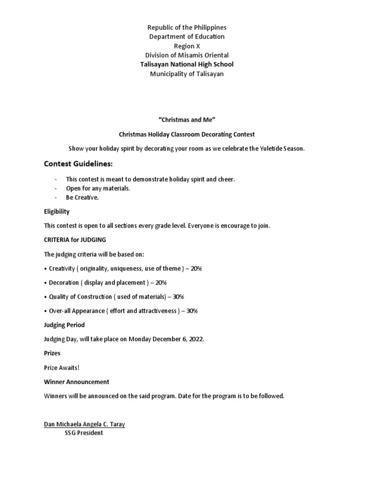 Classroom Decor Contest | PDF