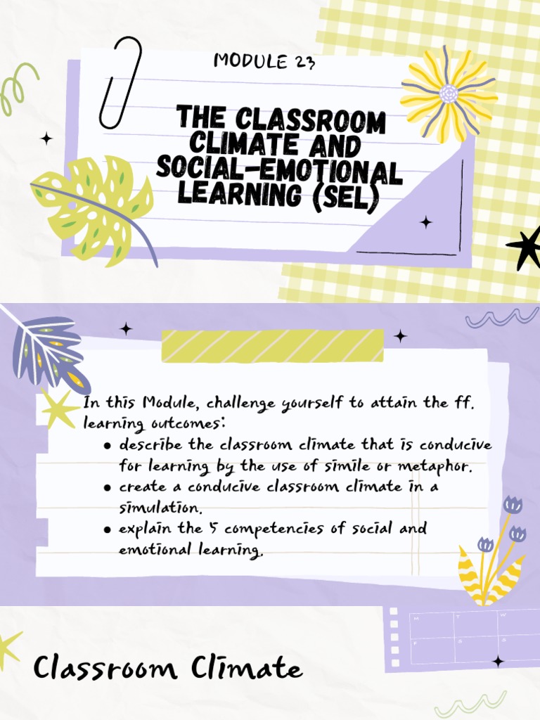 Classroom Climate and SEL Overview | PDF | Career & Growth