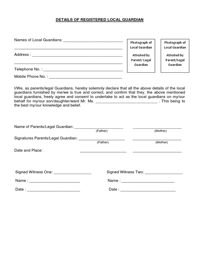 Registered Local Guardians Details | PDF