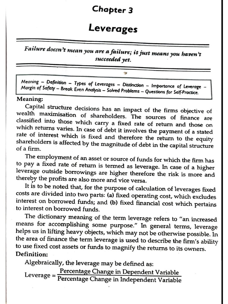 Leverages | PDF | Leverage (Finance) | Financial Accounting