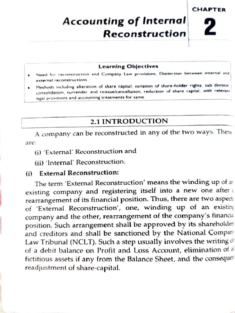 Understanding the Need for and Methods of Internal Reconstruction in ...