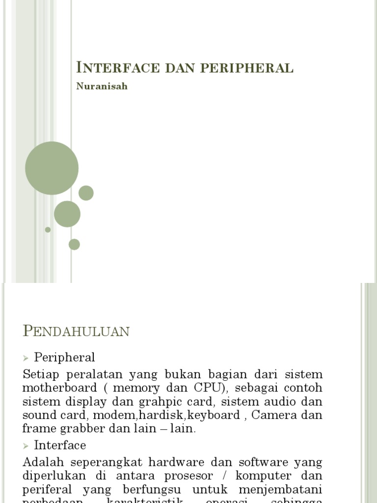 Interface dan Peripheral Komputer | PDF | Metode & Bahan Ajar | Komputer