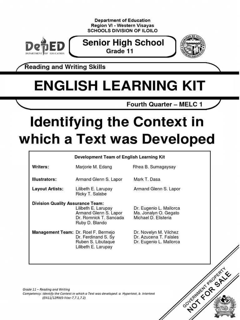 Q4_RWS_MELC1_FINAL | PDF | Intertextuality | Human Communication