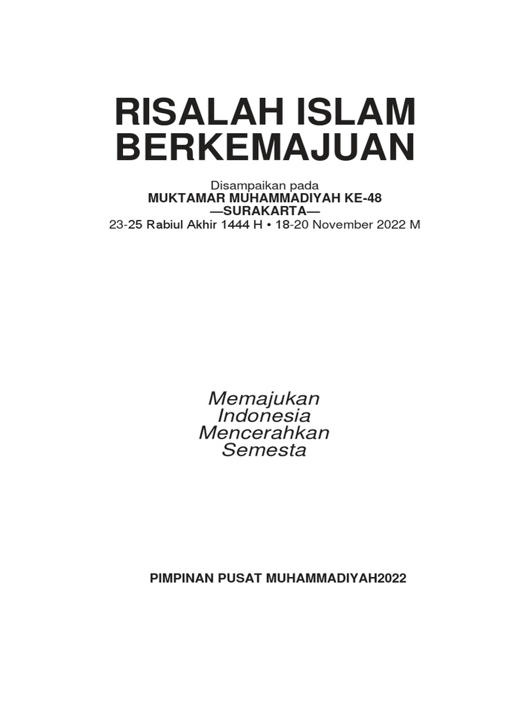 Risalah Islam Berkemajuan | PDF | Karier & Perkembangan
