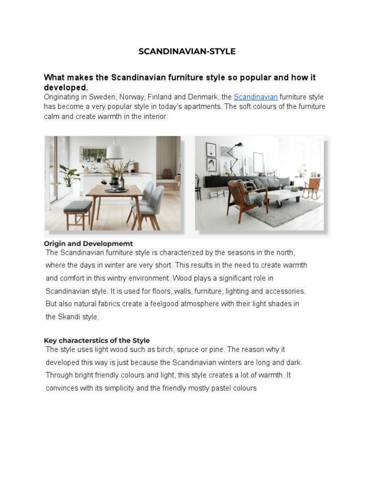 Scandinavian Style | PDF | Furniture | Interior Design