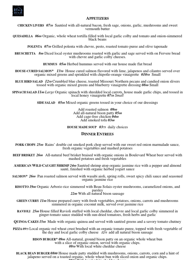 Dinner Menu | PDF | Salad | Foods