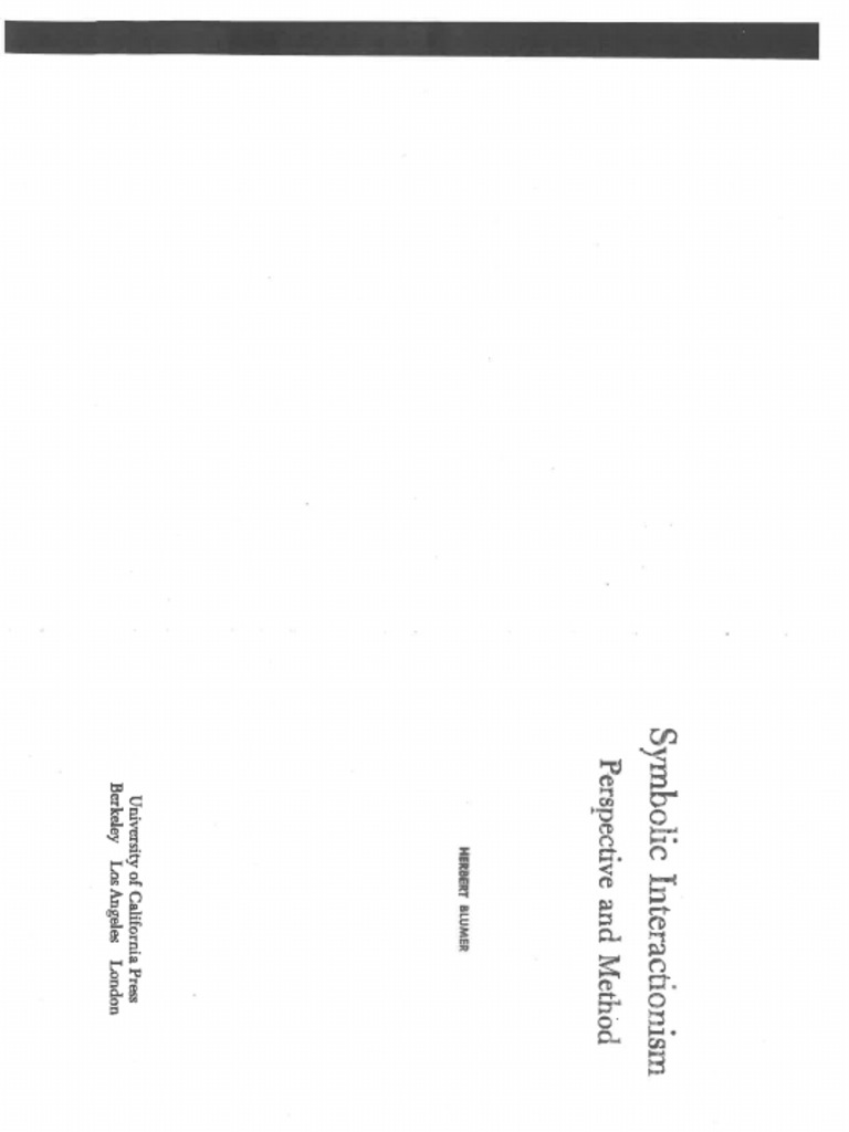 Blumer (1969) The Methodological Position of Symbolic Interactionism | PDF