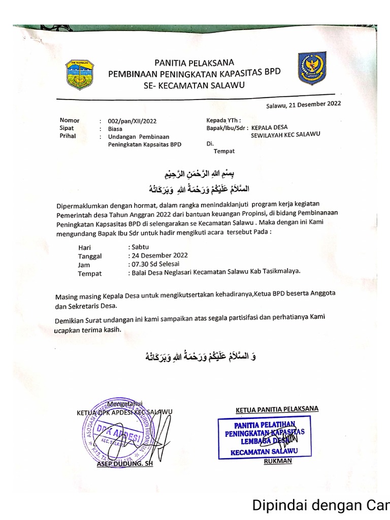 Surat Undangan BPD | PDF