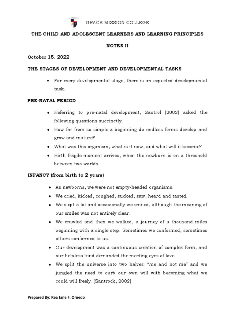 Module 2the Child and Adolescent Learners and Learning Principles | PDF ...