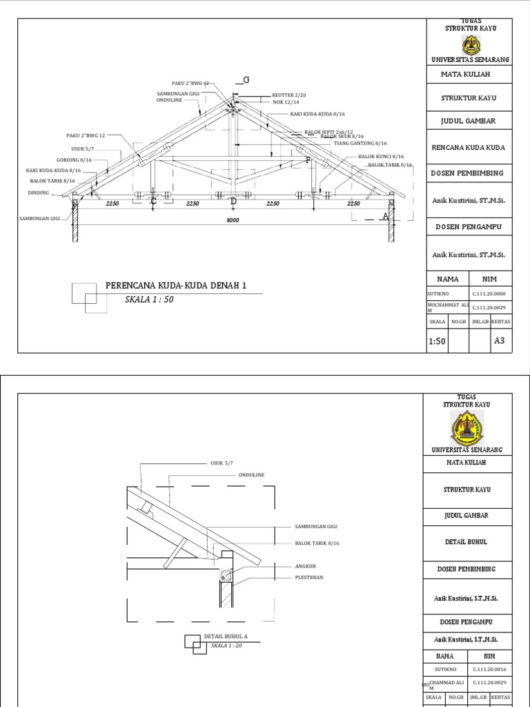 Desain Struktur Kayu Kuda-Kuda | PDF