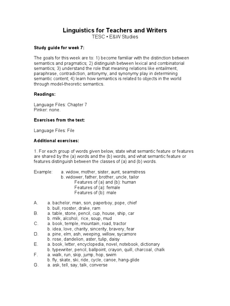 Week 7 | Download Free PDF | Semantics | Lexical Semantics