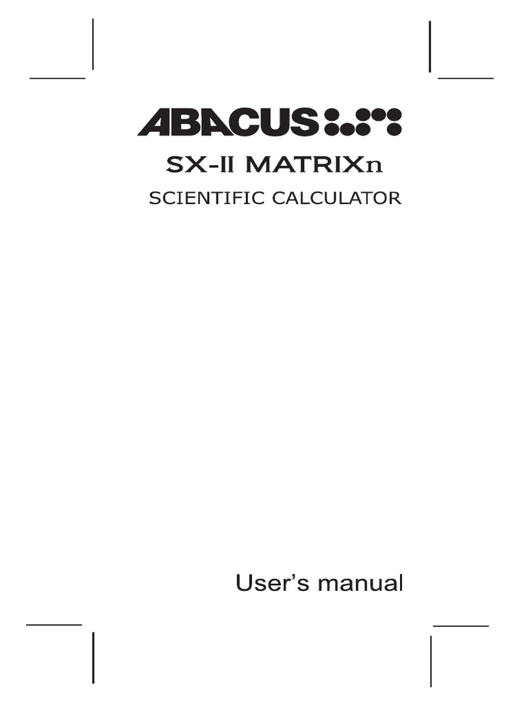 ABACUS SX-II MATRIXn Manual | PDF | Cursor (User Interface) | Mathematics
