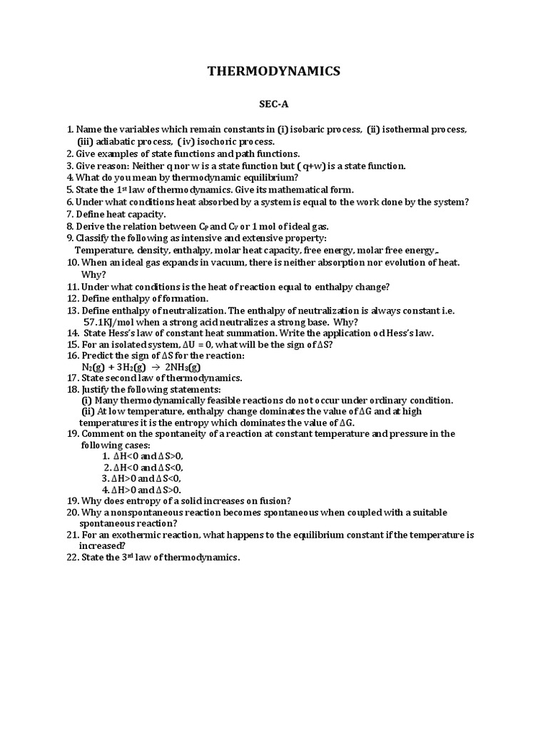 6) Thermodynamics | PDF | Enthalpy | Heat
