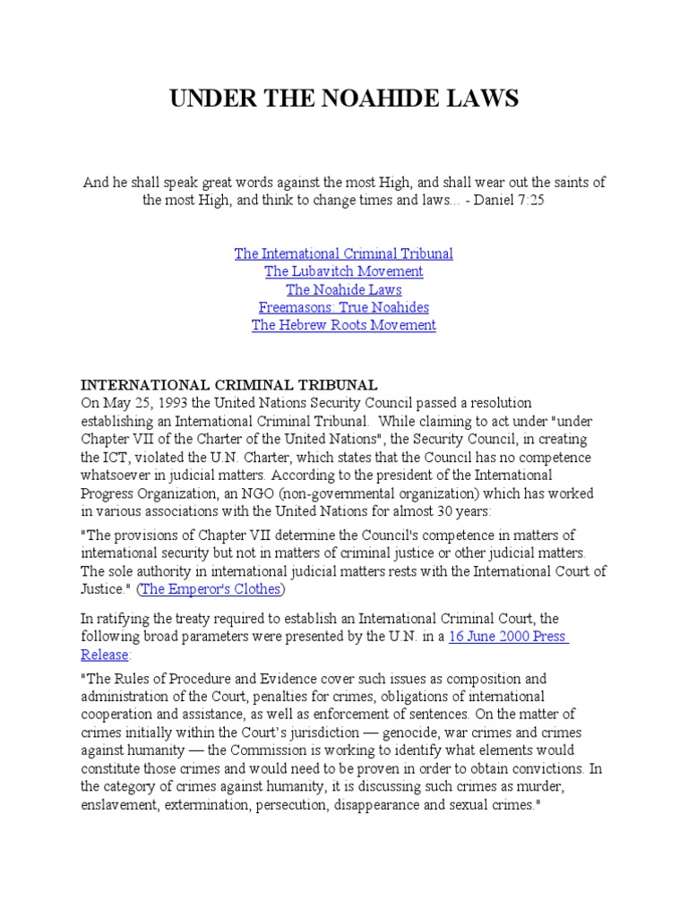 Under The Noahide Laws | PDF | Chabad | Kabbalah