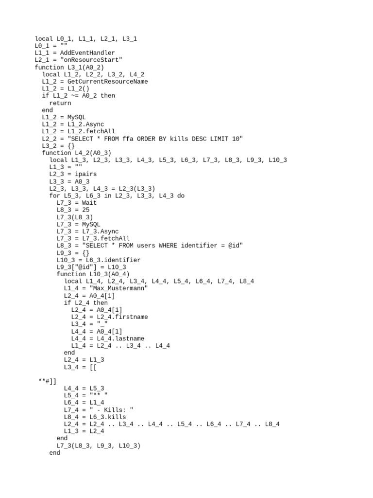 Decompiled Lua | PDF | Computing | Computer File Formats Decompiled Lua | PDF | Computing | Computer File Formats