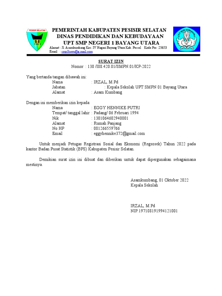Contoh Surat Izin | PDF
