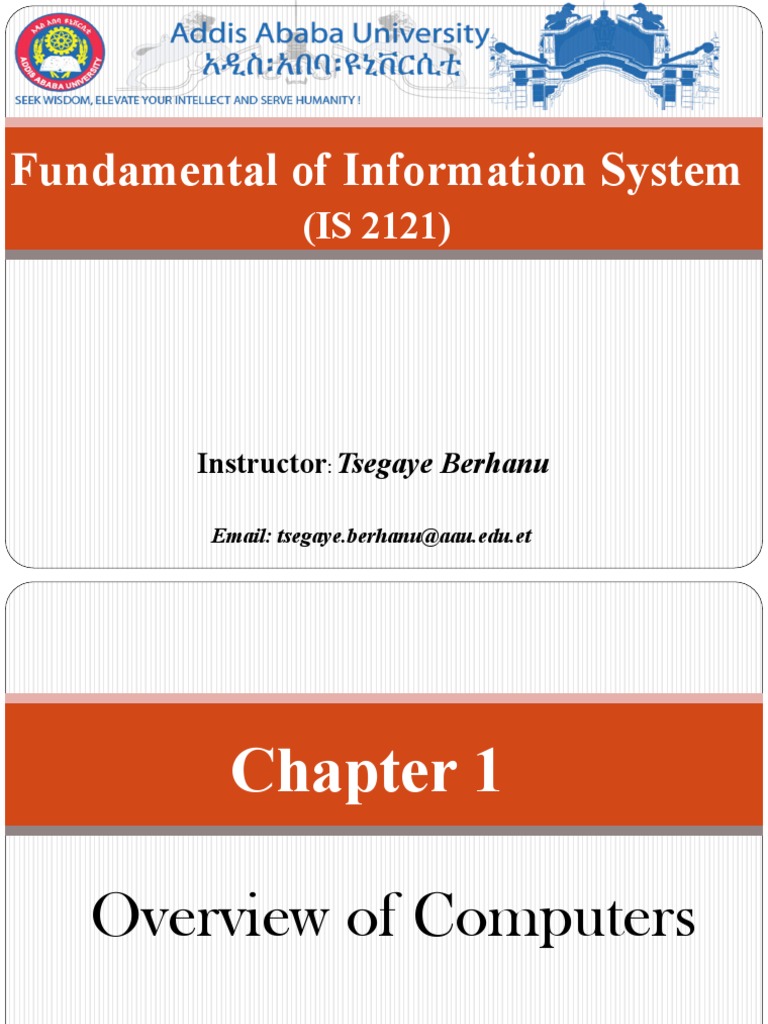 Information System Chapter - 1 - Overview - of Computers | PDF | Input ...