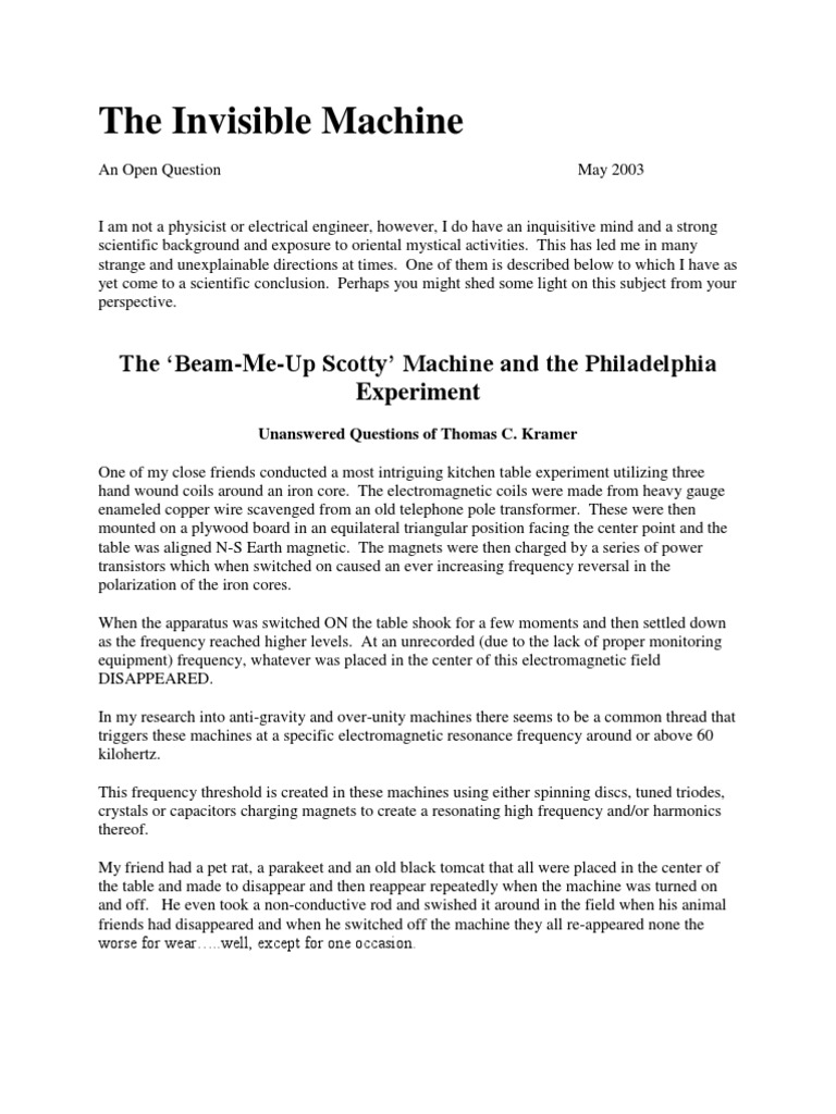 The Invisible Machine | PDF | Electromagnetic Field | Electromagnetism