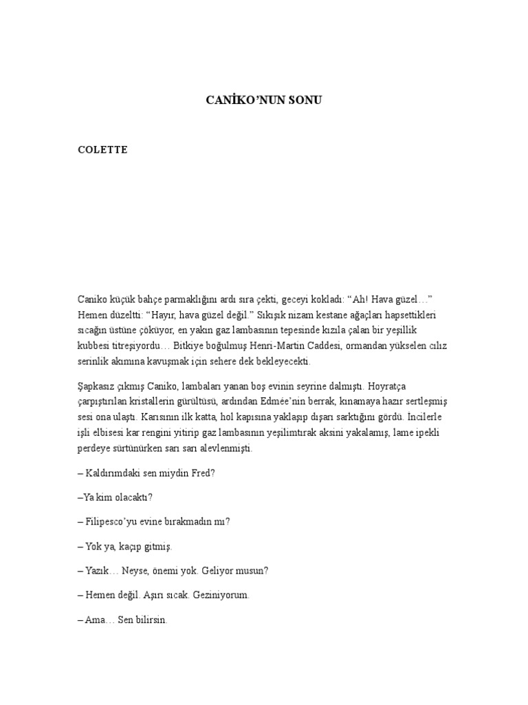 Colette - Canikonun Sonu | PDF