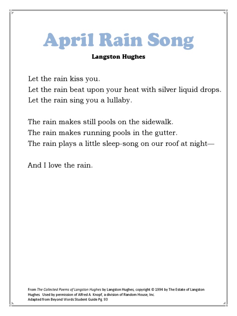 April Rain Song | PDF