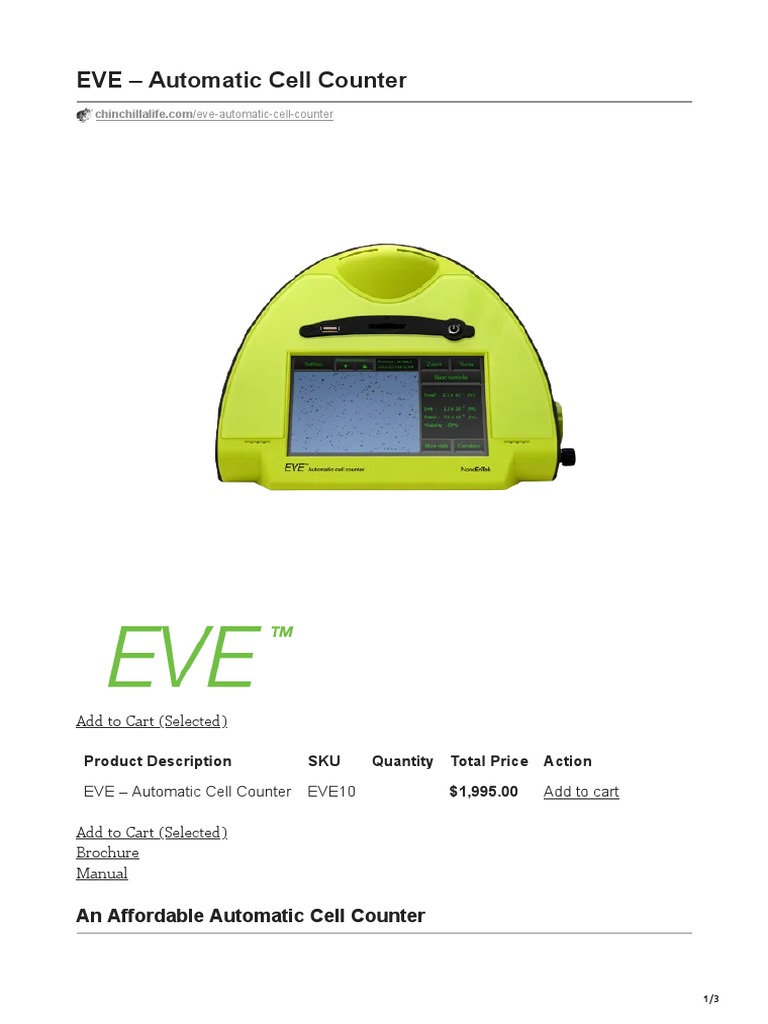 EVE Automatic Cell Counter | PDF | Computers