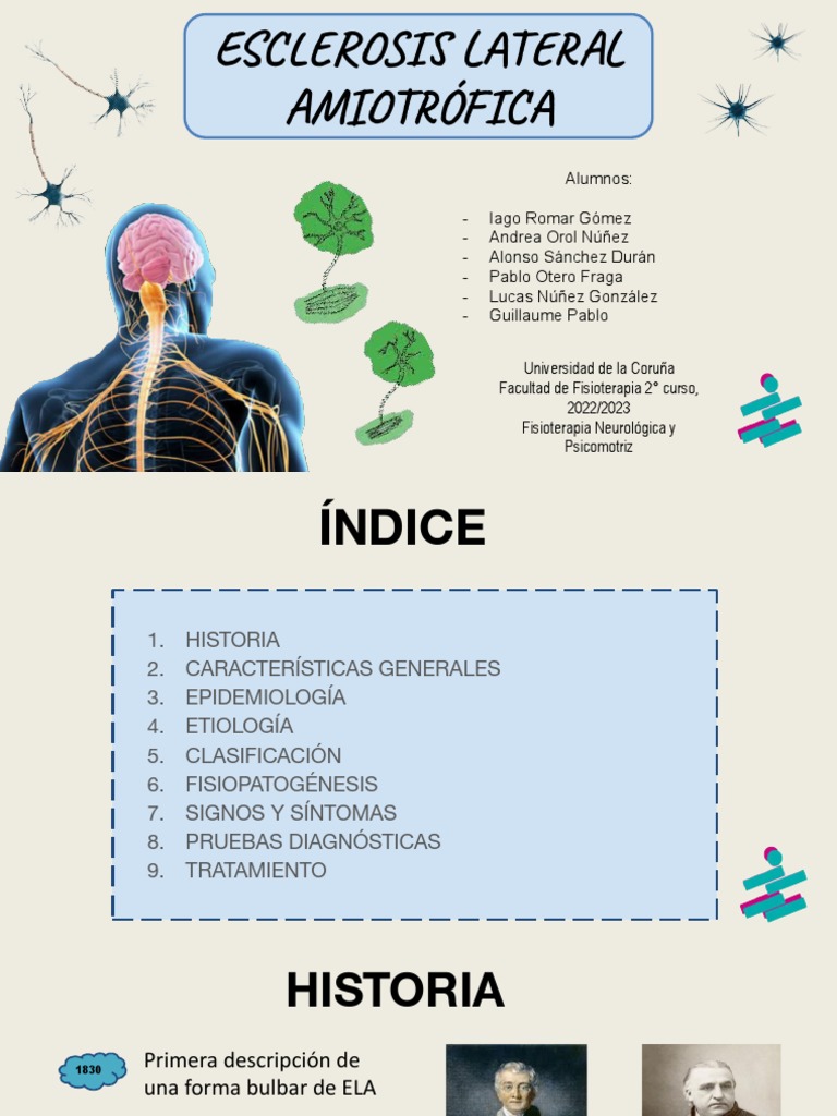 ELA-GRUPO VIII.pptx | PDF | La esclerosis lateral amiotrófica | Neurona