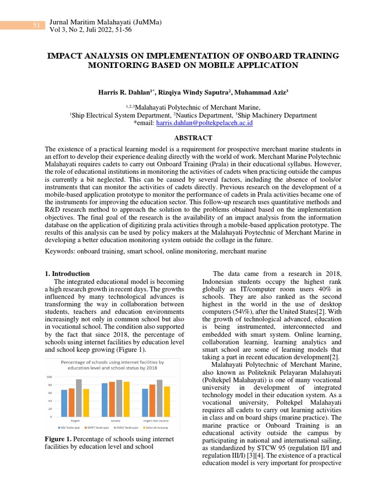 Analyzing the Impact of Implementing an Onboard Training Monitoring Mobile Application at the ...