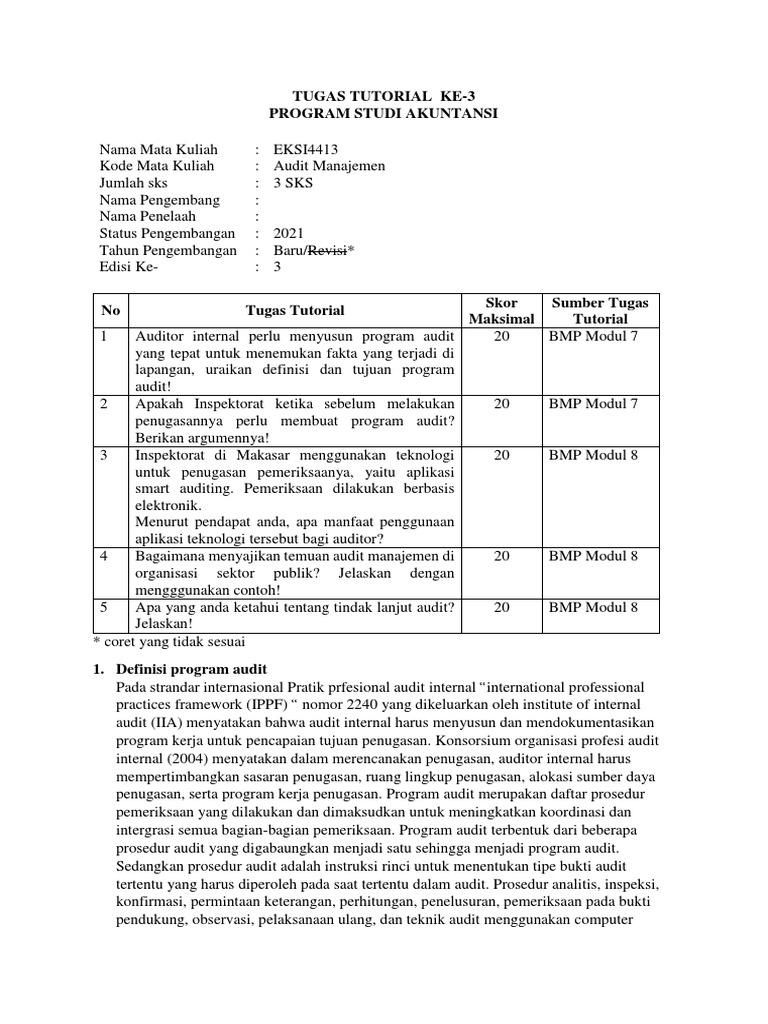 Tugas 3 Audit Manajemen | PDF