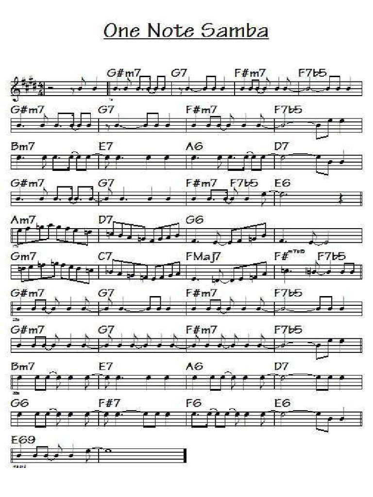 One Note Samba Revised Jazz Chords | PDF