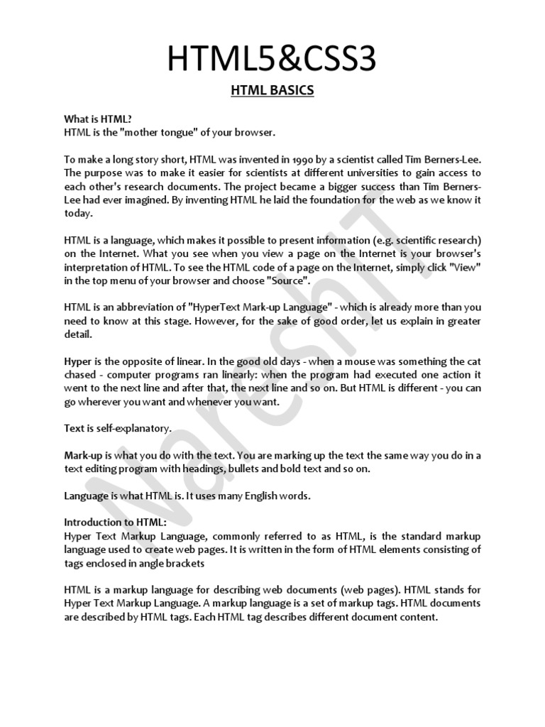 Html Tutorial Pdf Html Html Element 9460