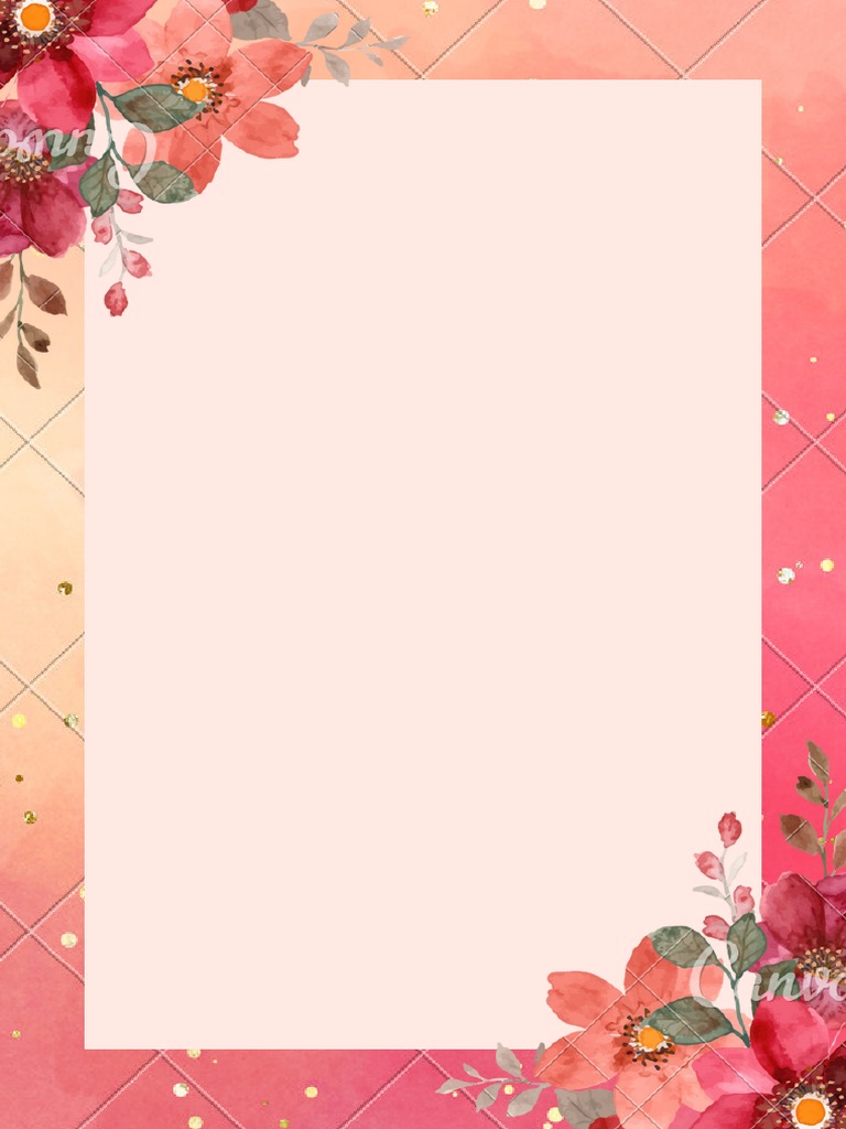 Red Pink Beauty Flower Page Border | PDF
