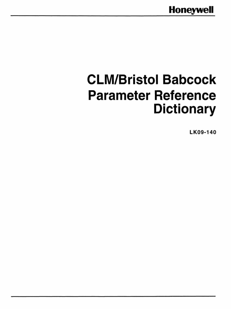 CLM Bristol Babcock Parameter Reference Dictionary LK09140 | PDF | Parameter (Computer ...