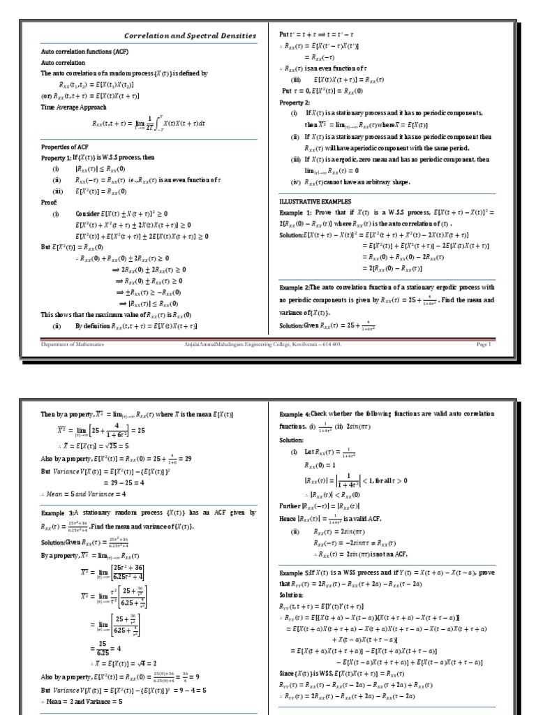 Spectral Density | PDF | Spectral Density | Autocorrelation