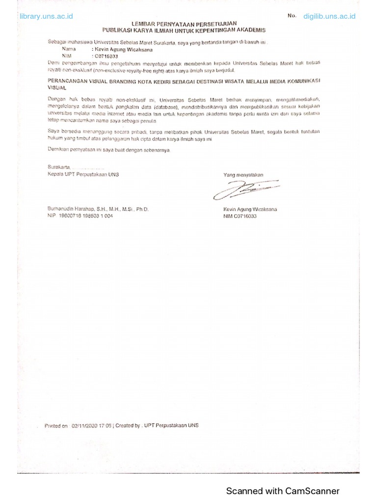 Surat Pernyataan Publikasi | PDF