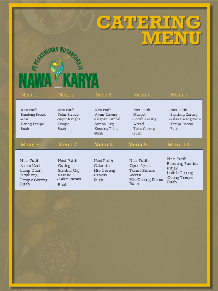 KCC's CATERING MENU | PDF