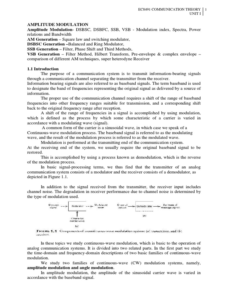 Amplitude Modulation Pdf Detector Radio Modulation