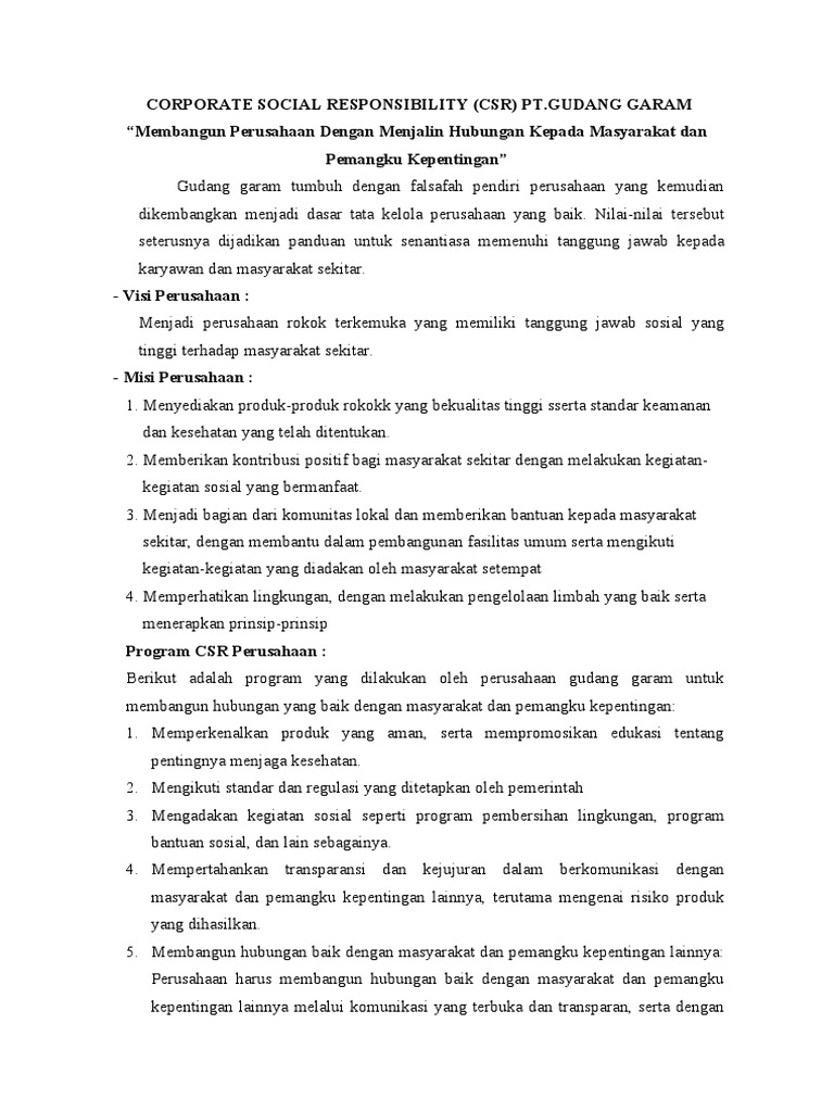CSR Dianisa | PDF