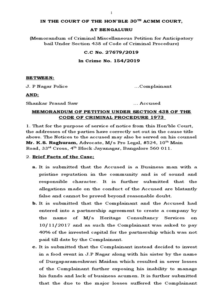 Anticipatory Bail Petition Shankar Saw | PDF | Politics | Social Science