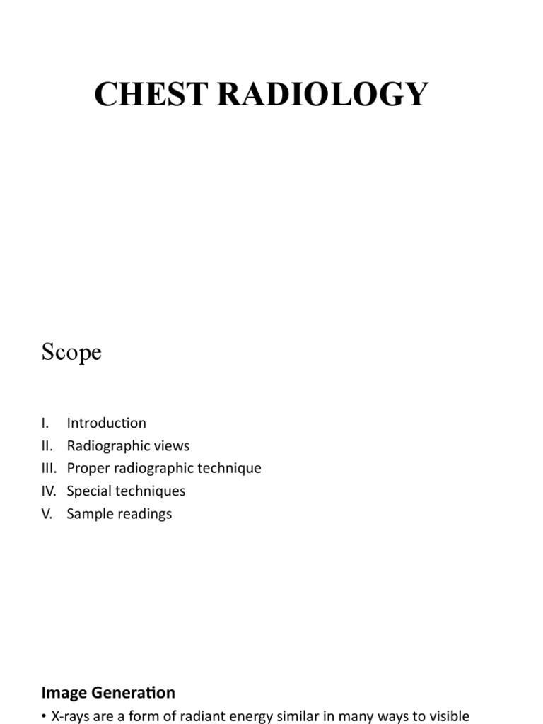 Chest Radiography For Interns | PDF | Radiography | X Ray