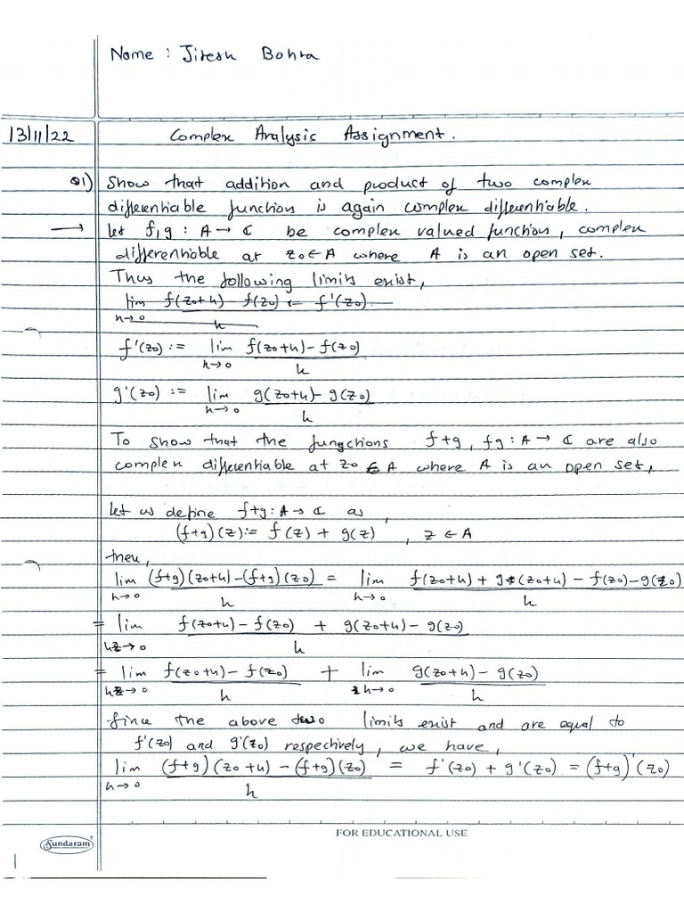 Complex Analysis Q1-8 | PDF