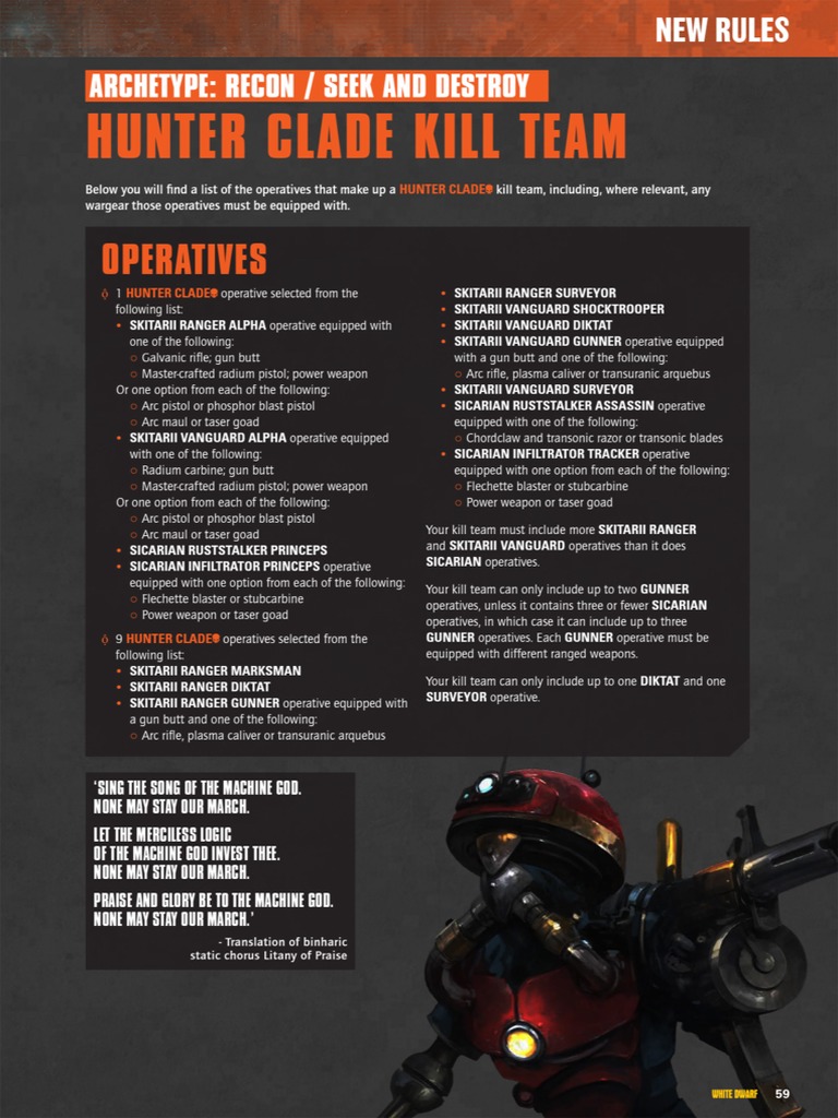 Hunterclade Kill Team | PDF