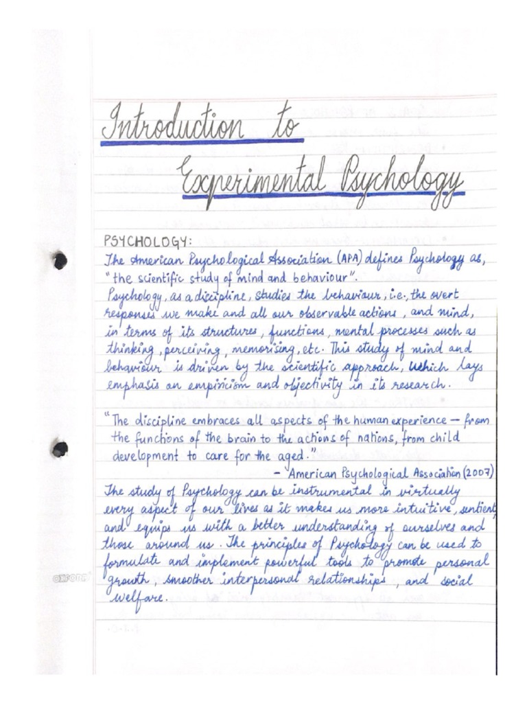 Introduction To Experimental Psychology | PDF