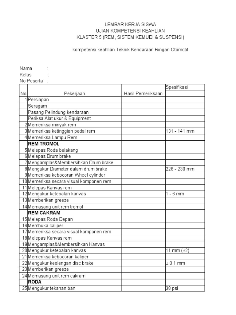 Job Sheet | PDF