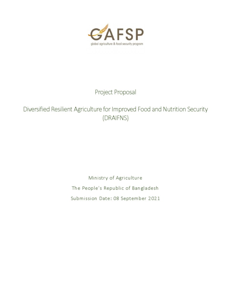 8 GAFSP-BD-CLP (Main Document) | PDF | Food Security | Agriculture