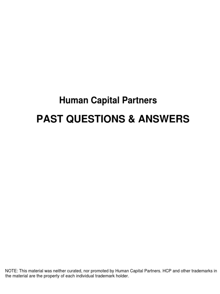 HCP Past Questions and Answers Guide | PDF | Banks | Interest